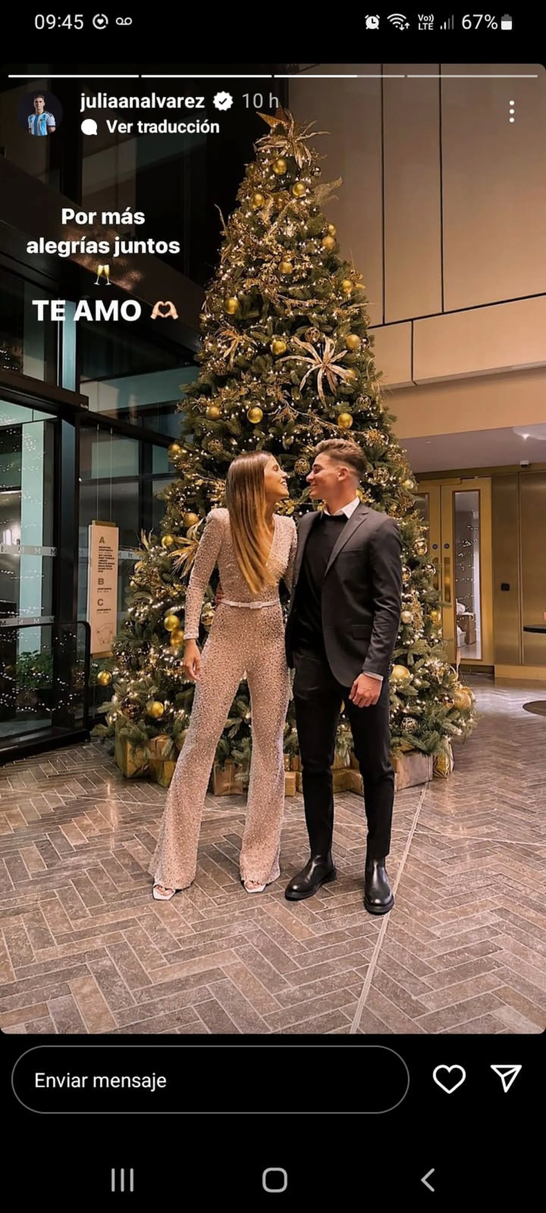 El mensaje de amor de Julián Álvarez a su novia, tras los rumores de ...